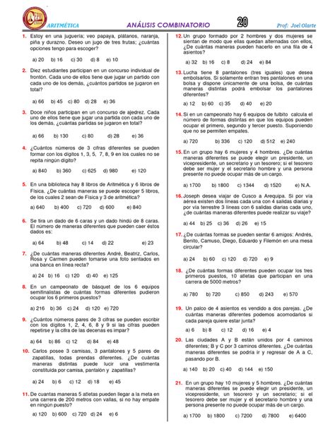 20 Análisis Combinatorio Pdf
