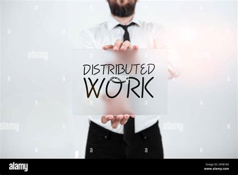 Conceptual Caption Distributed Work Business Showcase Practiced By Enterprises Using Network