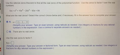 Solved Use The Rational Zeros Theorem To Find All The Real Chegg