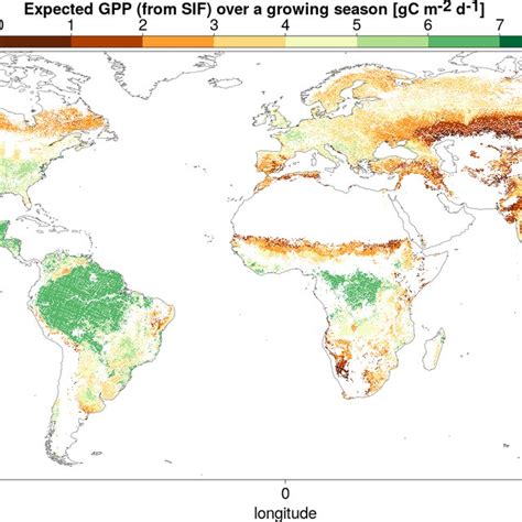 The Global Gpp Estimated From The Downscaled Sif And The Sif Ds Gpp Fx Download Scientific