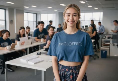 Uma Jovem Estudante Feliz Est Em Uma Sala De Aula Com Colegas De Classe Ao Fundo Seu Sorriso