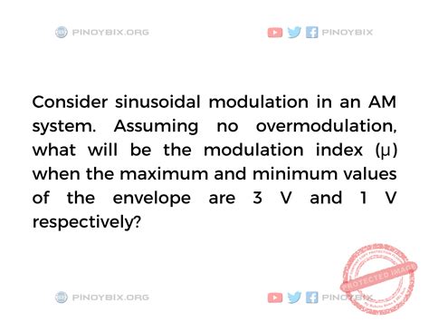 Solution What Will Be The Modulation Index μ
