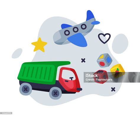 귀여운 트럭 비행기 큐브 아기 장난감 세트 키즈 게임 다양한 개체 만화 벡터 일러스트 0명에 대한 스톡 벡터 아트 및 기타 이미지 0명 교육 귀여운 Istock