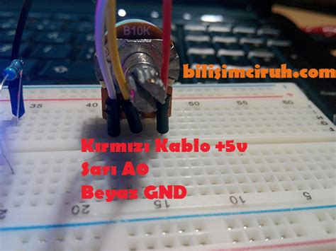 arduino potansiyetmetre İle led parlaklığı ayarlamak bilişimci ruh
