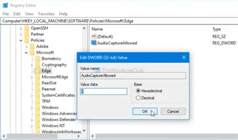 Enable Or Disable Audio Video And Screen Capture In Edge