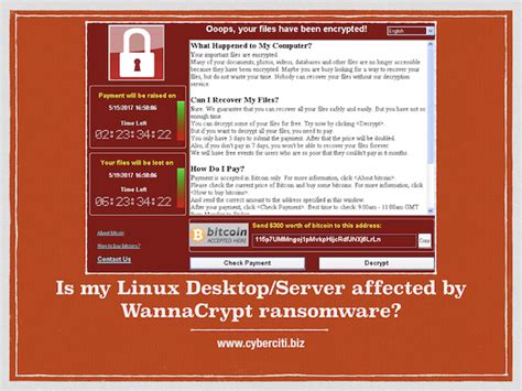 Is My Linux Server Or Desktop Affected By Wannacrypt Ransomware Nixcraft