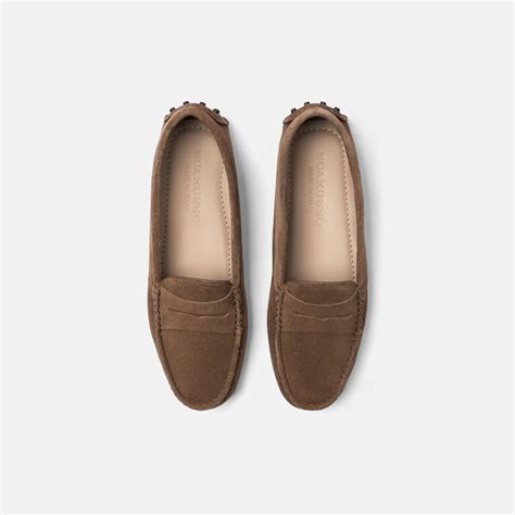 Ashley Taupe Suede Driving Shoes For Women Scarosso®
