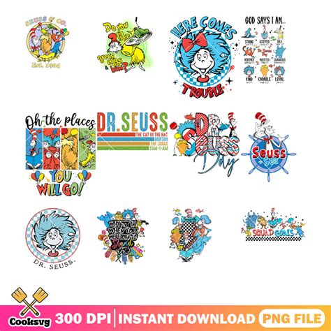 Dr Seuss Squad Goal Png Bundle Dr Seuss Quotes Png Dr Seuss Cartoon Cooksvg