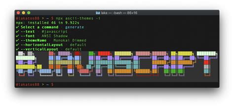ascii themes node js cli interface to generate vscode themed ascii art