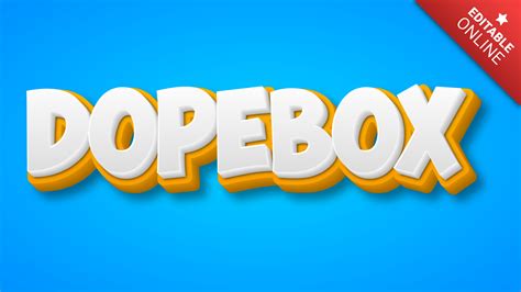 Dopebox Yellow White 3d Text Effect Generator