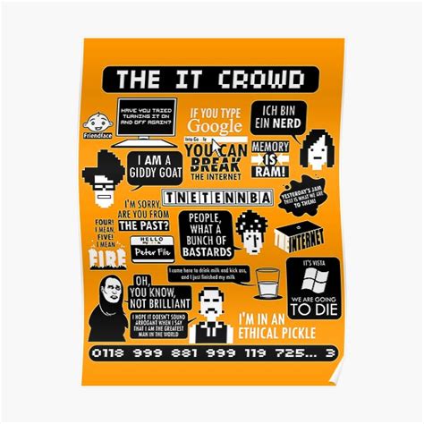 The It Crowd Quotes Poster For Sale By Nicolasparisian Redbubble