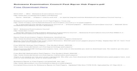 Botswana Examination Council Past Bgcse Hsb Result For Bgcse Past Exam Paper Botswana