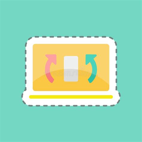 Sticker Line Cut Synchronization Suitable For Education Symbol Simple