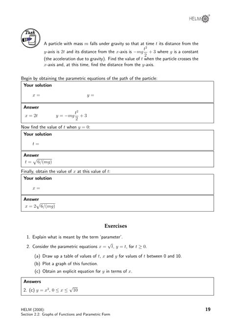 helm workbook section 2 2 graphs of functions and parametric form