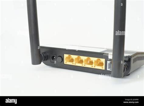 Lan And Wireless Adsl Modem Router In Rear View Stock Photo Alamy