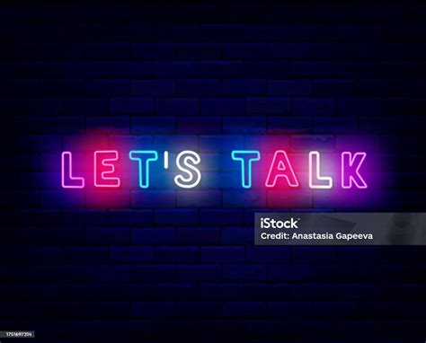 비문에 대해 이야기 할 수 있습니다 토크쇼 네온 간판 다채로운 손으로 쓴 텍스트입니다 텍스트 편집 벡터 스톡 일러스트레이션 감사