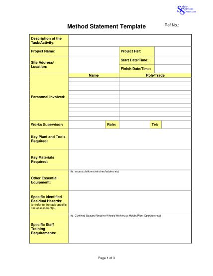 48 Method Statement Page 2 Free To Edit Download And Print Cocodoc