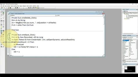 Vb60 Cmp Frmstucredentials Delete Data Codelearning Youtube
