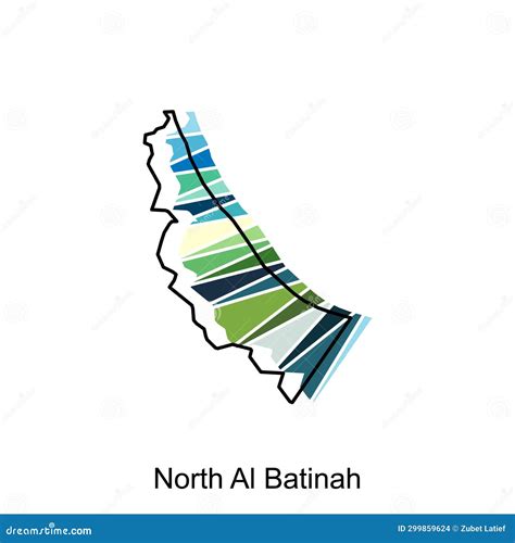 North Al Batinah Map Illustration Outline Map Of Oman Vector Design