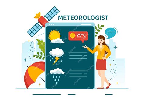 Premium Vector Meteorologist Vector Illustration With Weather Forecast And Atmospheric