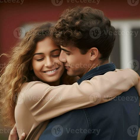 AI Generated Romantic Couple Hugging National Hugging Day Social Media Post 35851631 Stock Photo
