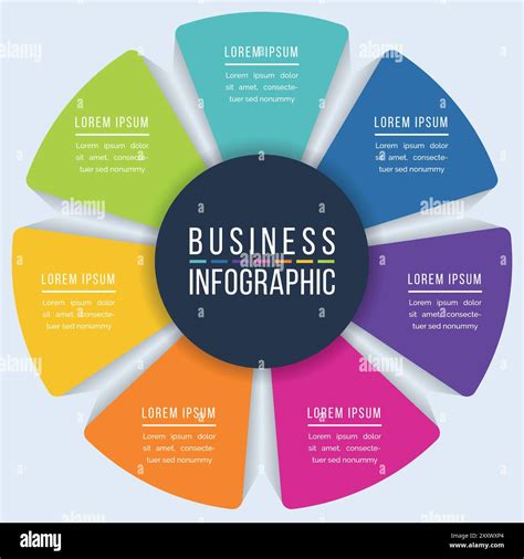 Circle Infographic Design 7 Steps Objects Elements Or Options Infographic Business Template