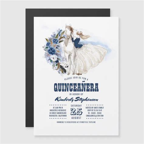 Western Country 15th Birthday Quinceañera Magnetic Invitation Zazzle