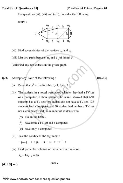 Discrete Mathematics 2012 2013 Bsc Computer Science Semester 2 Fybsc Question Paper With Pdf
