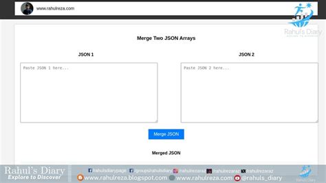 Two Json Array Merger Json File Merger Json Merger Merge Code