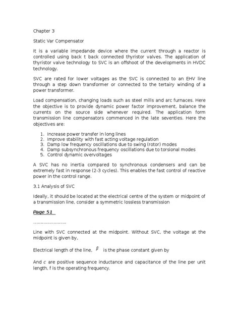 Static Var Compensator Pdf Capacitor Electrical Impedance