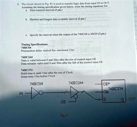 Solved The Circuit Shown In Fig P1 Is Used To Transfer Logic Data From