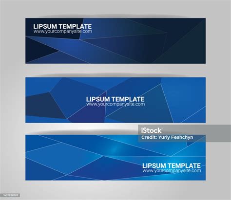 벡터 다각형 배너 세트입니다 색상 개념 기하학적 디자인 개념에 대한 스톡 벡터 아트 및 기타 이미지 개념 개체 그룹 국경 Istock