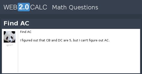 View Question Find AC