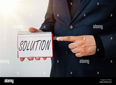 Handwriting Text Solution Conceptual Photo The Ways To Solve A Problem Or Tackle A Difficult