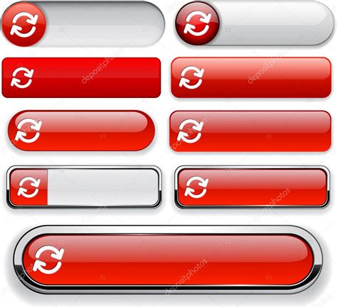 Refresh High Detailed Web Button Collection Stock Vector Maxborovkov