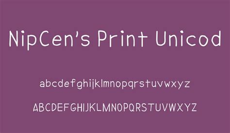 NipCen S Print Unicode Free Font