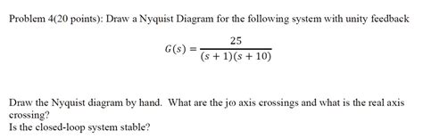 Solved Problem 420 Points Draw A Nyquist Diagram For The Following