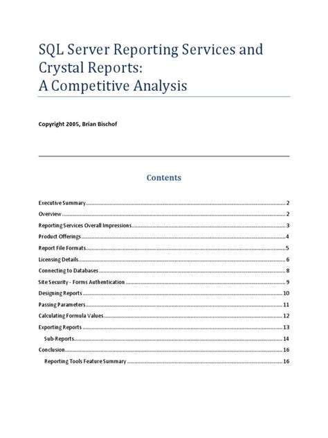Sql Server Reporting Services And Crystal Reports Pdf Login Microsoft Sql Server