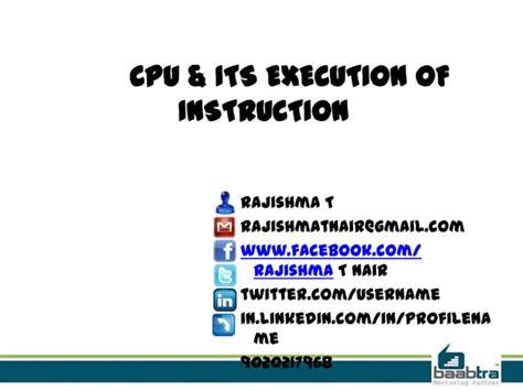 Cpu And Its Execution Of Instruction Pptx