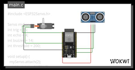 Servomotor And Ultrasonic Wokwi Esp32 Stm32 Arduino Simulator
