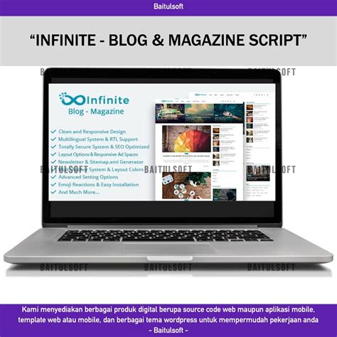 Jual SOURCE CODE APLIKASI WEB INFINITE - BLOG & MAGAZINE SCRIPT D488 BAITULSOFT | Shopee Indonesia