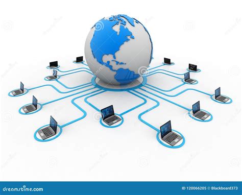 Computer Network Internet Communication Isolated In White Background 3d Rendering Stock Image