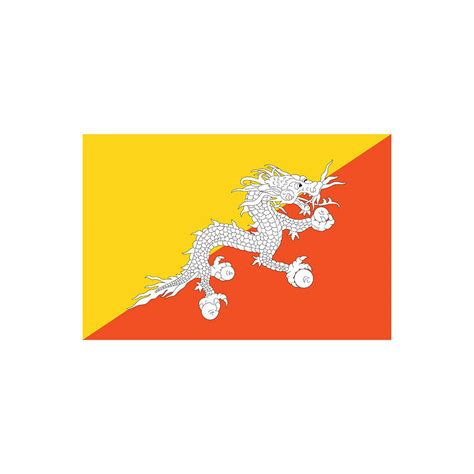 Flag Of Bhutan Drawing By Cheryl Lia Pixels