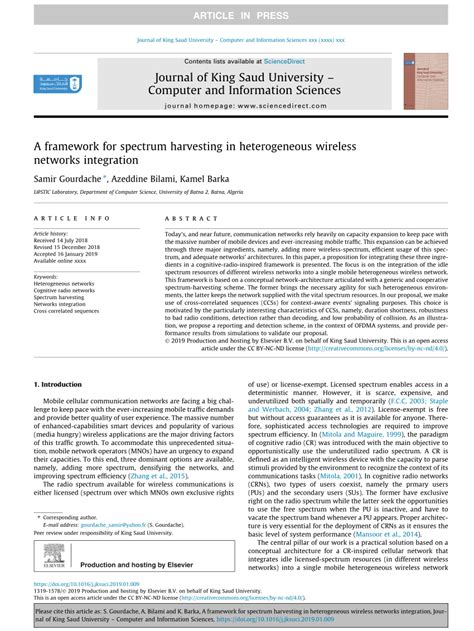 Pdf A Framework For Spectrum Harvesting In Heterogeneous Wireless Networks Integration