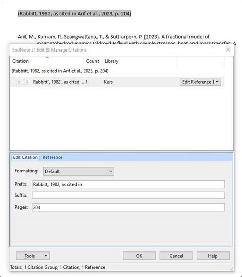 How To Insert And Edit Secondary Citations Or Indirect Citations In Word Using Endnote Alfasoft