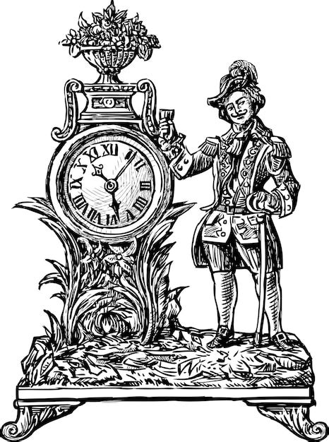 Premium Vector Antique Clock