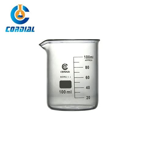 Cordial Borosilicate 3 3 Glass Pyrex Borosilicate 100ml Beaker With Low Form With Spout And