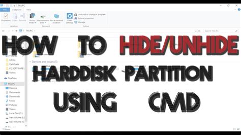 5 How To Hideunhide Harddisk Partition Using Command Prompt Amtonics Youtube