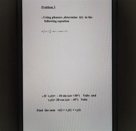 solved problem 3 using phasors determine i t in the