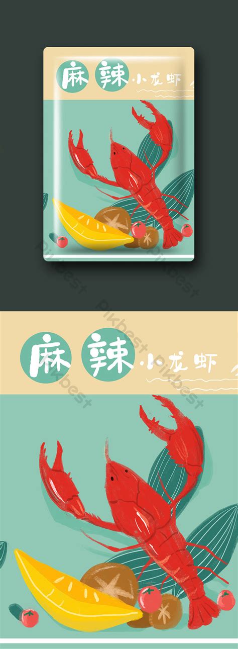Spicy Crayfish Original Fresh Packaging Illustration Psd Free